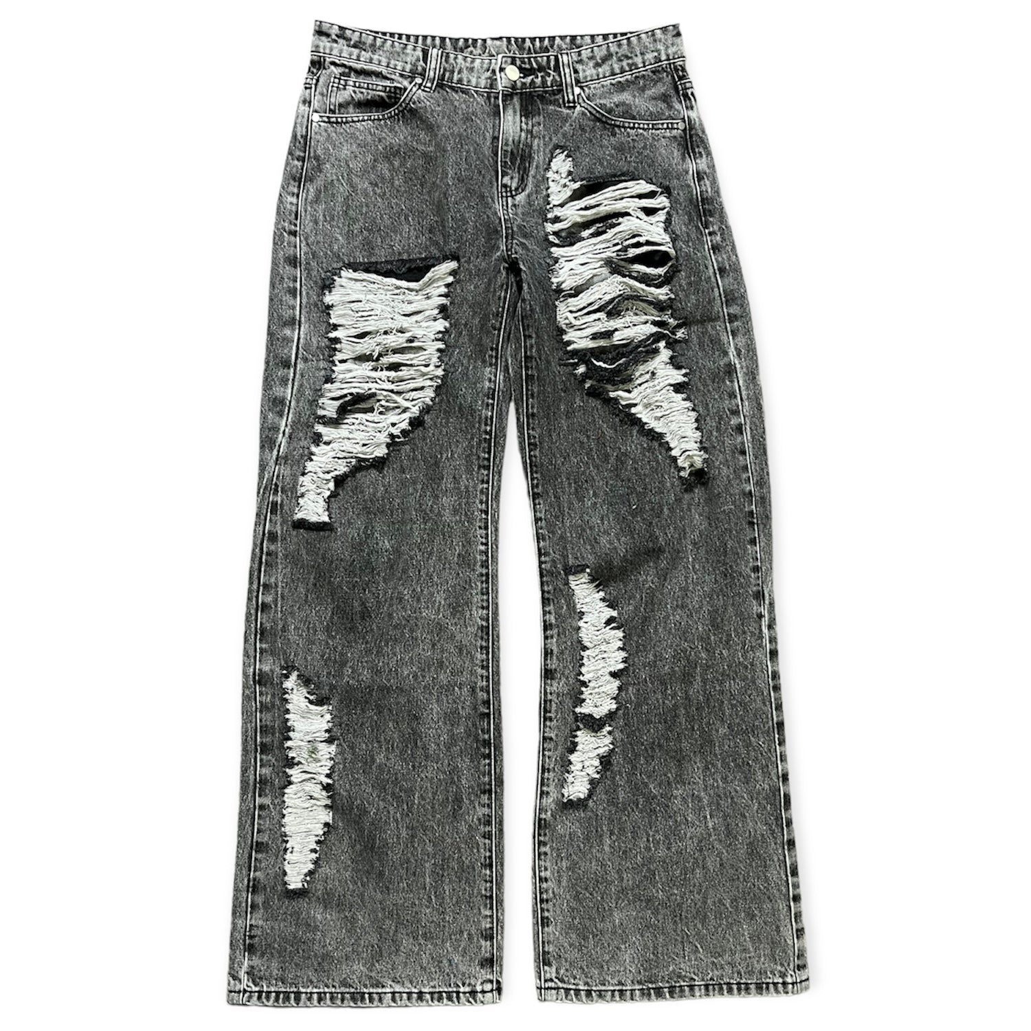 Acid wash denim (Black) – BELACARTES